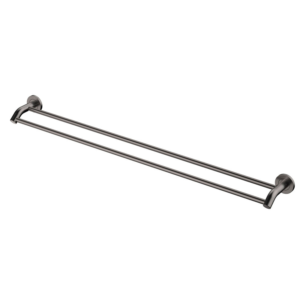 Fienza Kaya Double Towel Rail, 900mm, Gun Metal